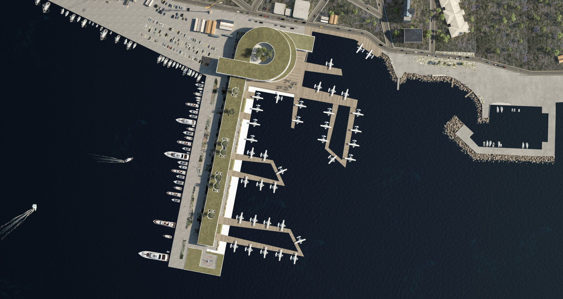 Metropolitan Seaplane Port, Elefsina, Greece . Pieris.Architects